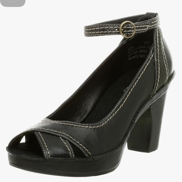 Clarks | Shoes | Clarks Indigo Oleander Peep Toe Pumps With Ankle Strap ...
